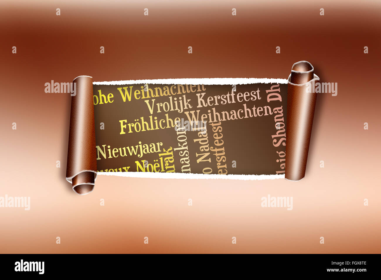 Composite image of rip in gold paper Stock Photo - Alamy