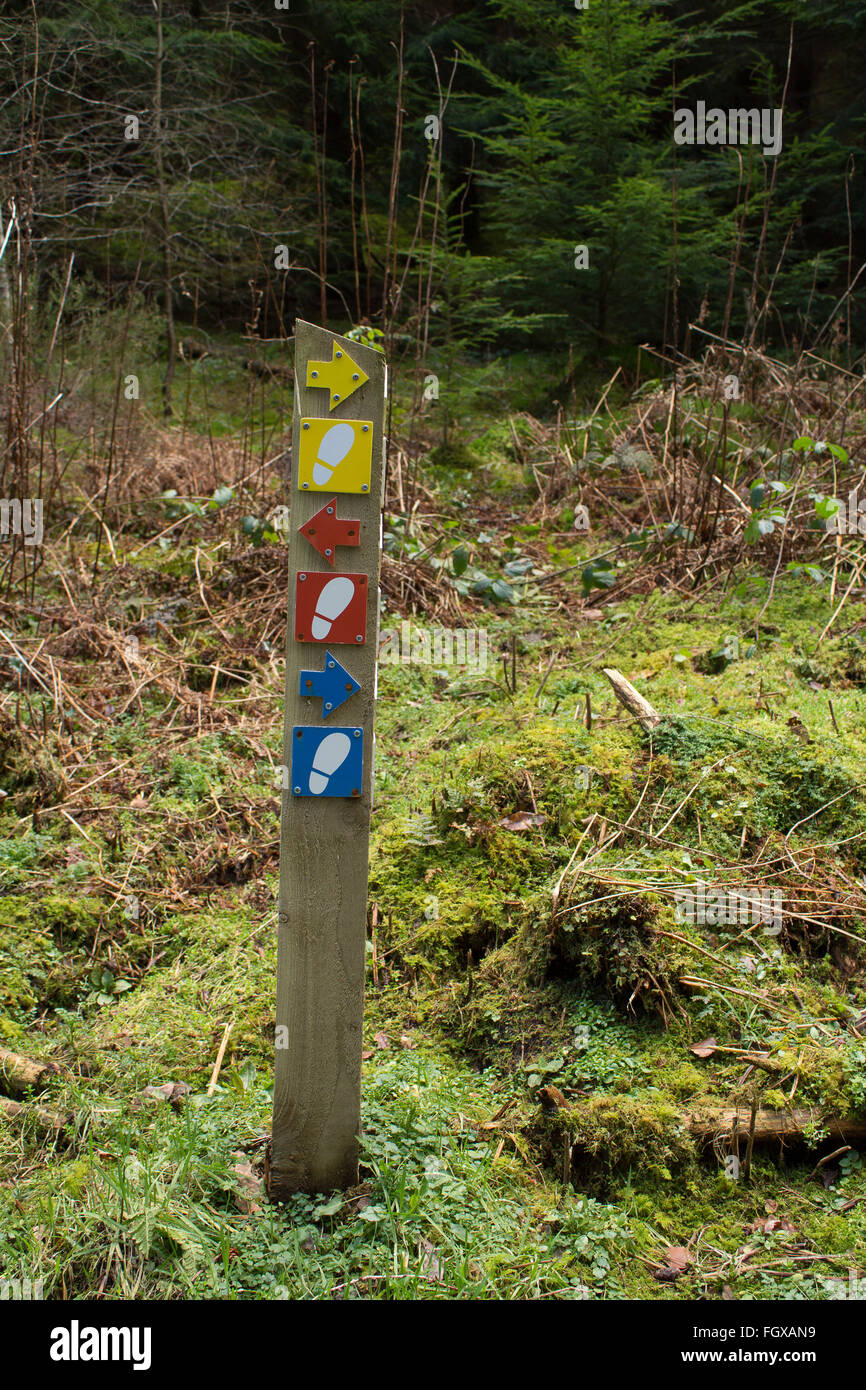 Walking Route Waymarker,Snowdonia Stock Photo - Alamy