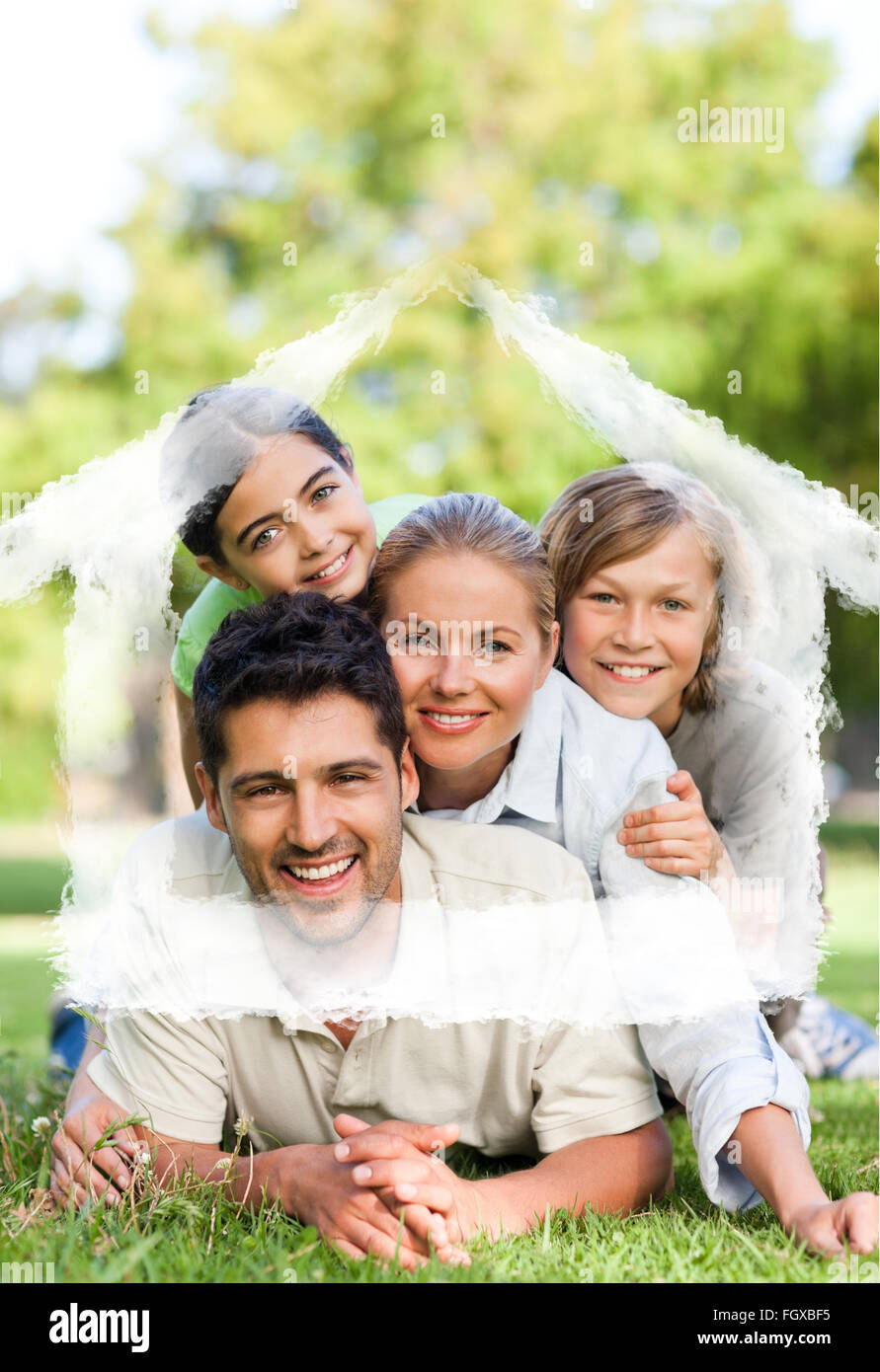 Family together lovely outline hi-res stock photography and images - Alamy