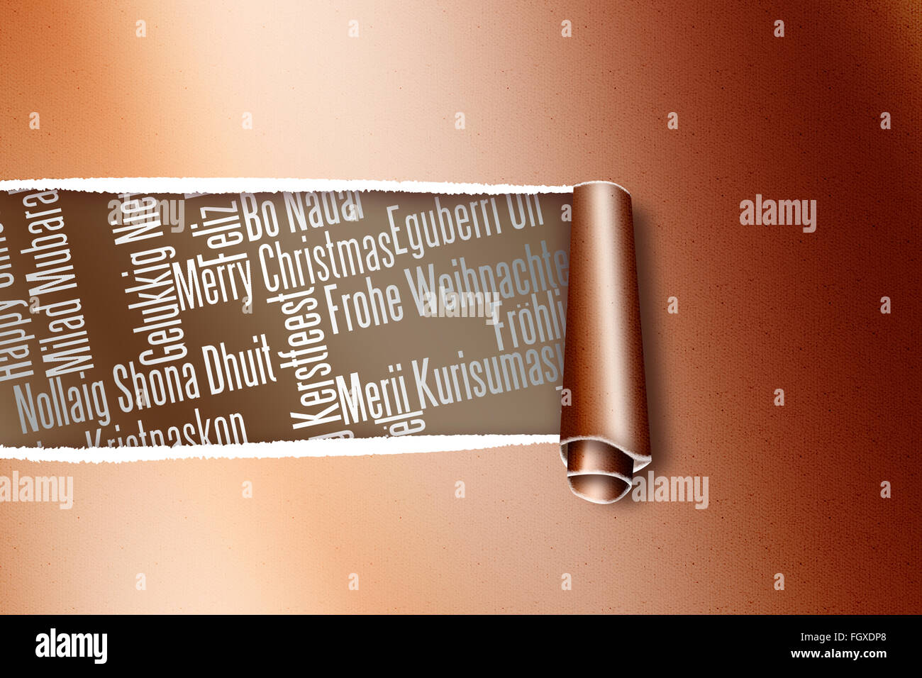 Composite image of rip in gold paper Stock Photo - Alamy