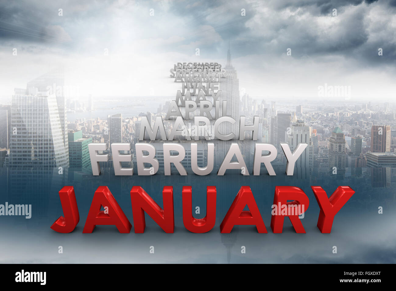 Composite image of list of months Stock Photo - Alamy