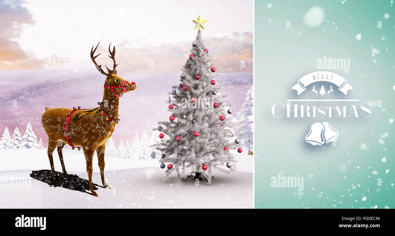 Composite image of snow falling Stock Photo - Alamy