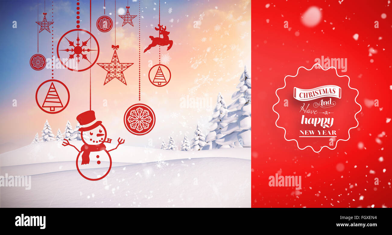 Composite image of snow falling Stock Photo - Alamy