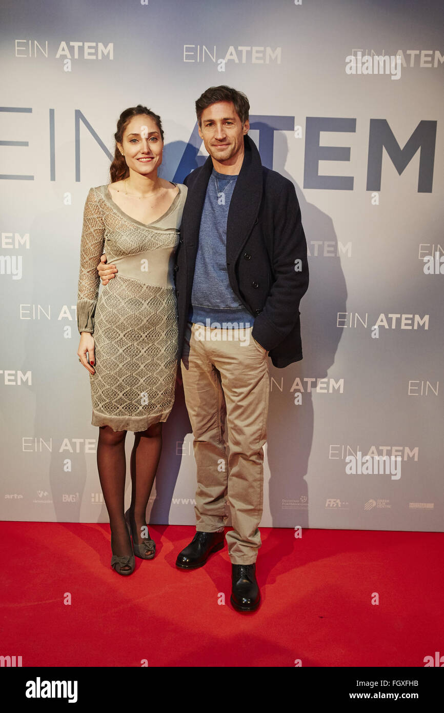 The cast of Ein Atem attends the premiere of the movie Featuring: Chara ...