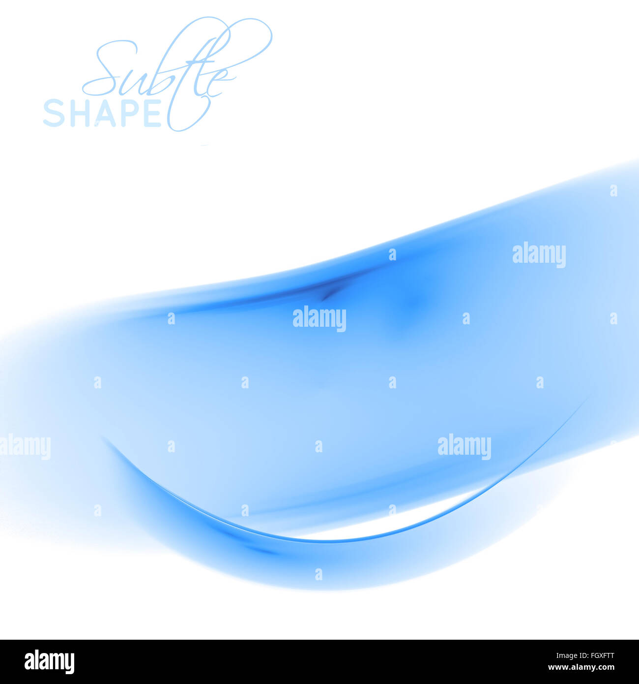 Abstract light blue smooth translucent simple shape on white background ...