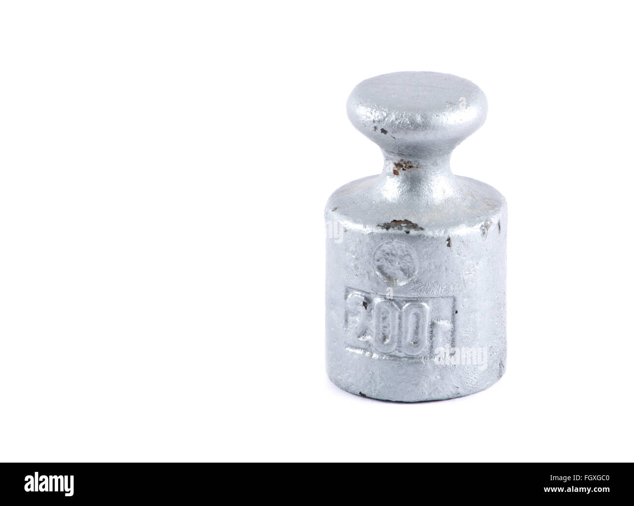 Isolated silver weight 200 grams over white background Stock Photo - Alamy