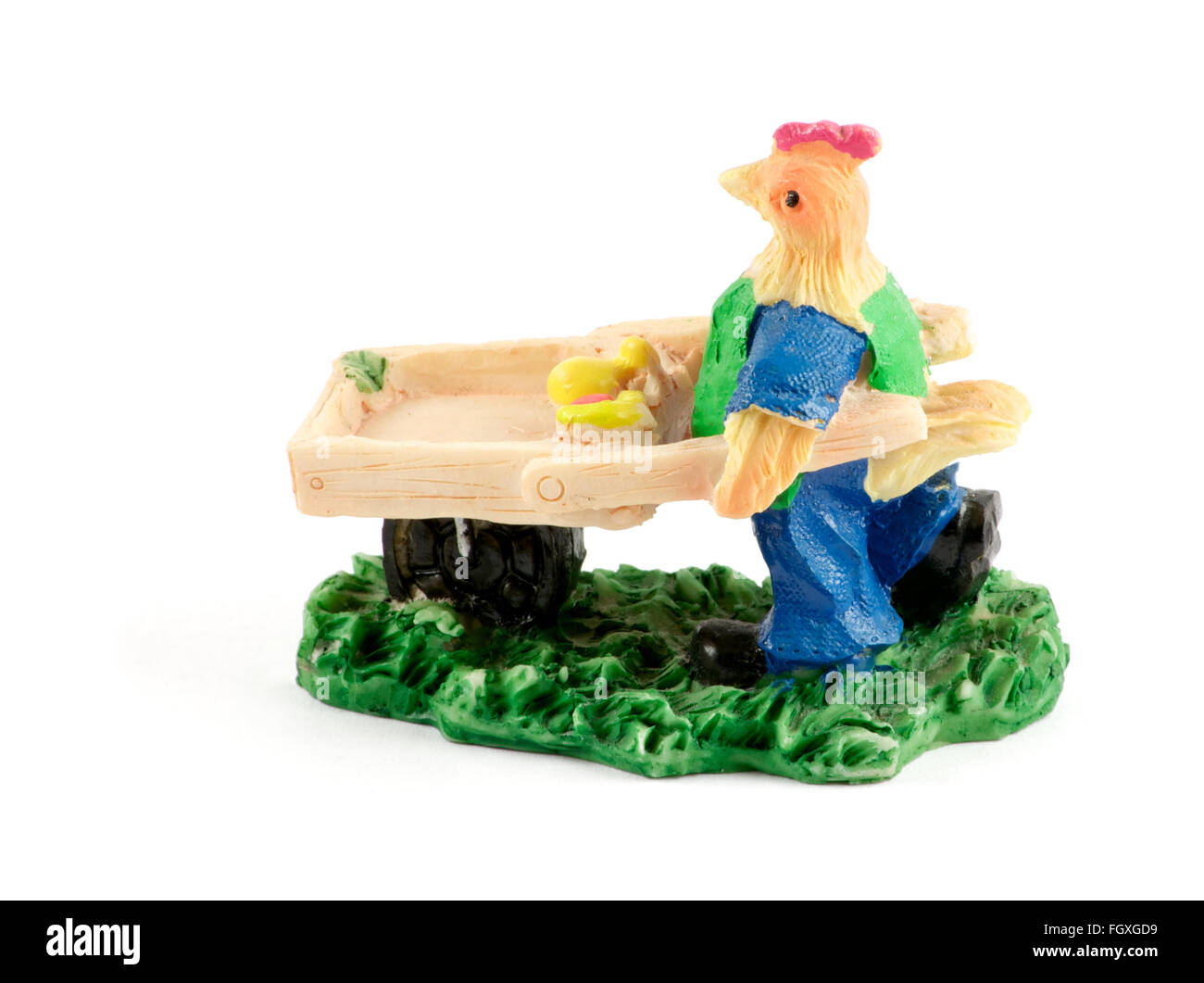 Colorful small hand-made clay figurine of rooster, chicken Stock Photo ...
