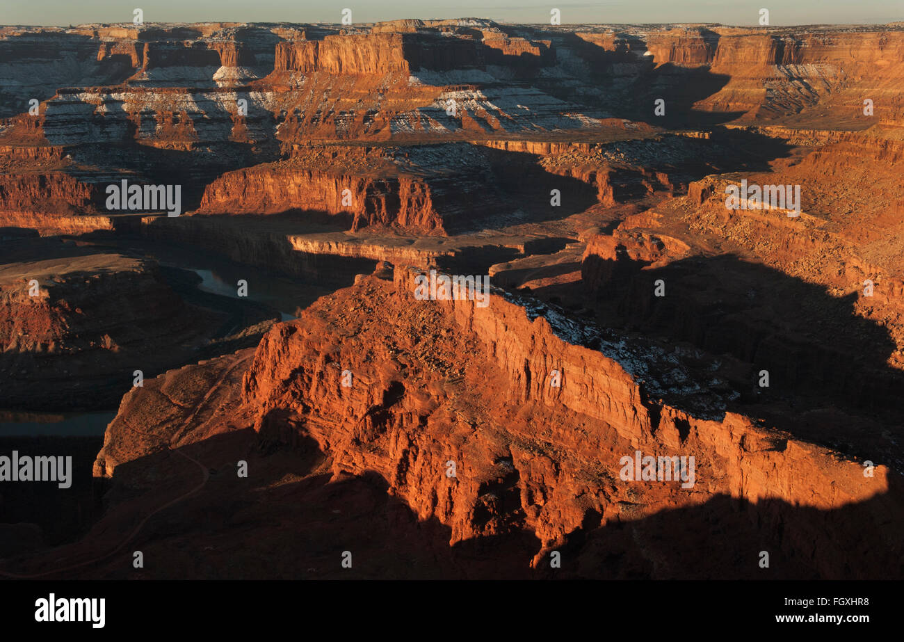 Sandstone mesas at dawn, Dead Horse Point State Park, Utah Stock Photo ...