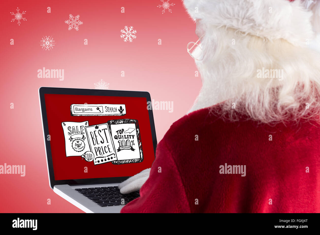 Santa claus uses a laptop Stock Photo - Alamy