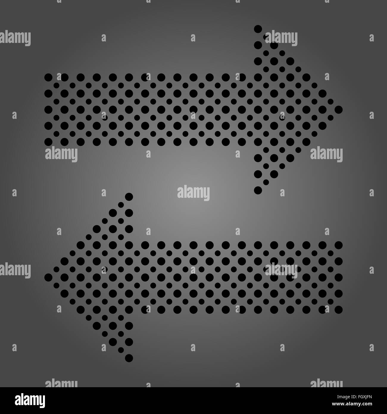 Dotted arrow symbol Black and White Stock Photos & Images - Alamy