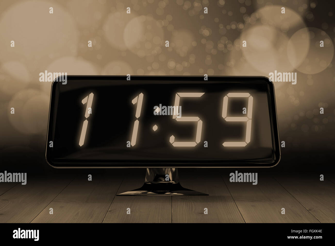 Composite image of clock on a minute to midnight Stock Photo - Alamy