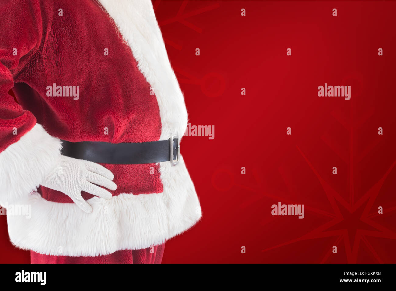 Composite image of santa claus belly from the side Stock Photo - Alamy