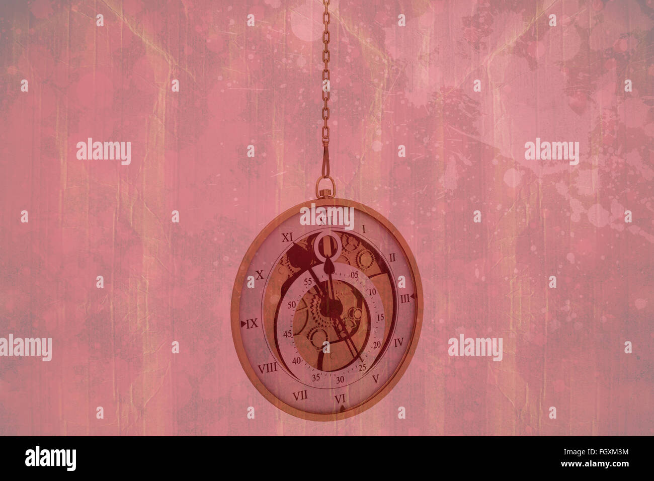 Composite image of hanging pocketwatch Stock Photo - Alamy