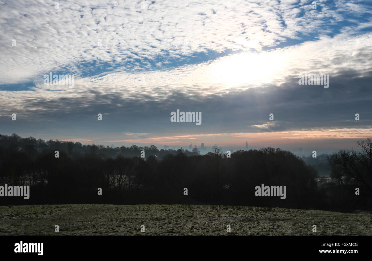 Hampstead Heath is covered in a heavy frost after one of the coldest ...