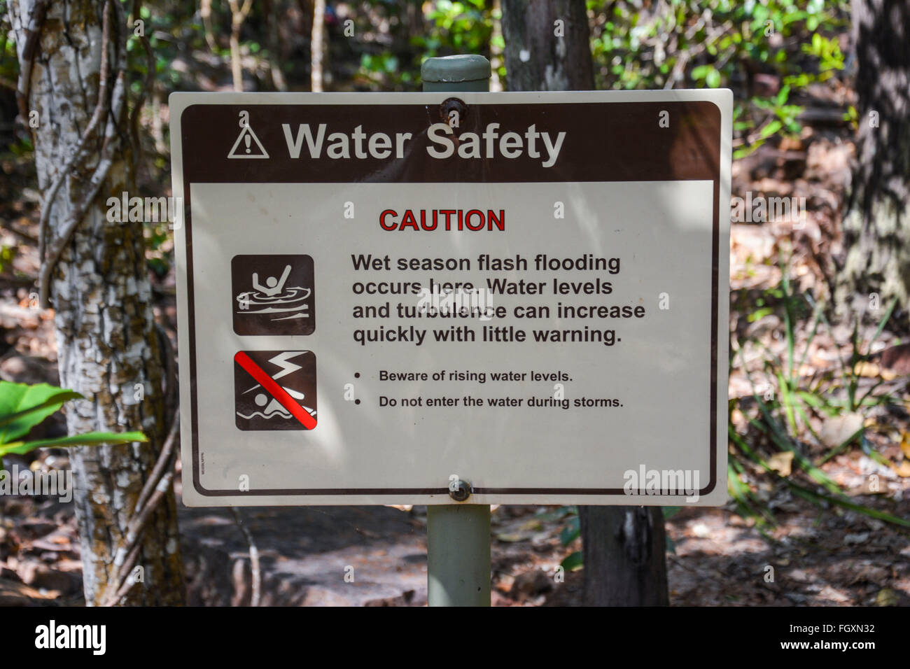 Water safety sign - wet season - in the Northern Territory, Australia ...