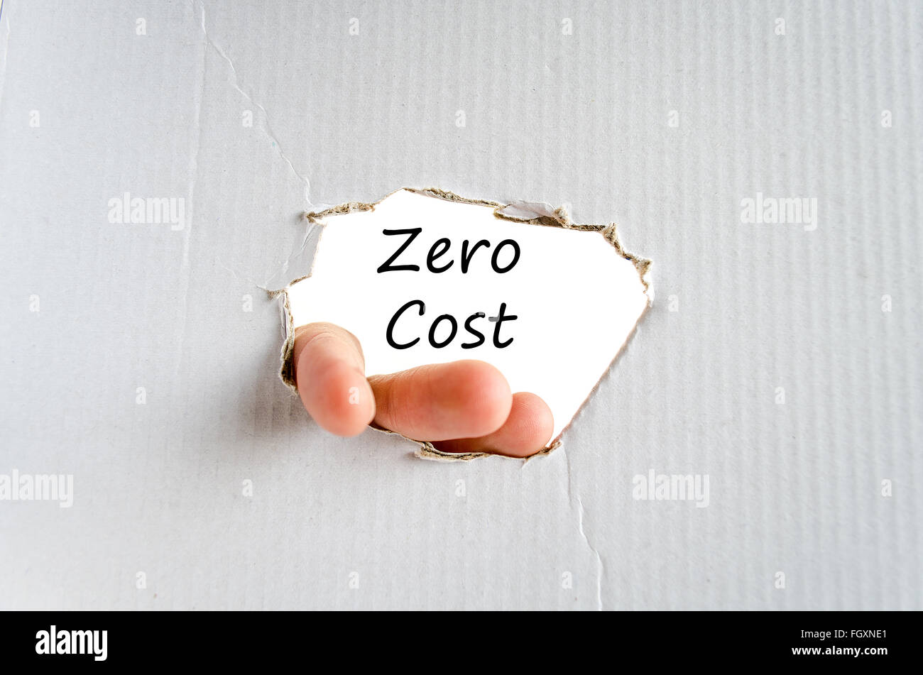Business man hand writing zero cost Stock Photo - Alamy