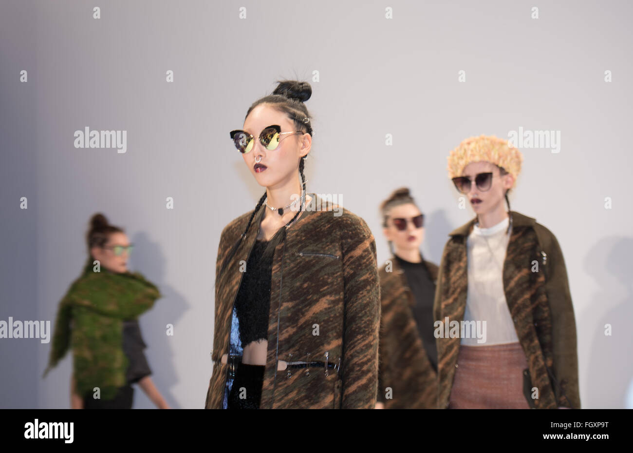 London, UK, 22nd February 2016, Models parade on the catwalk at the ...