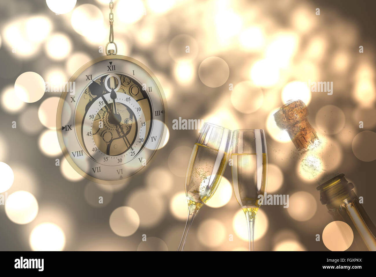 Composite image of hanging pocketwatch Stock Photo - Alamy