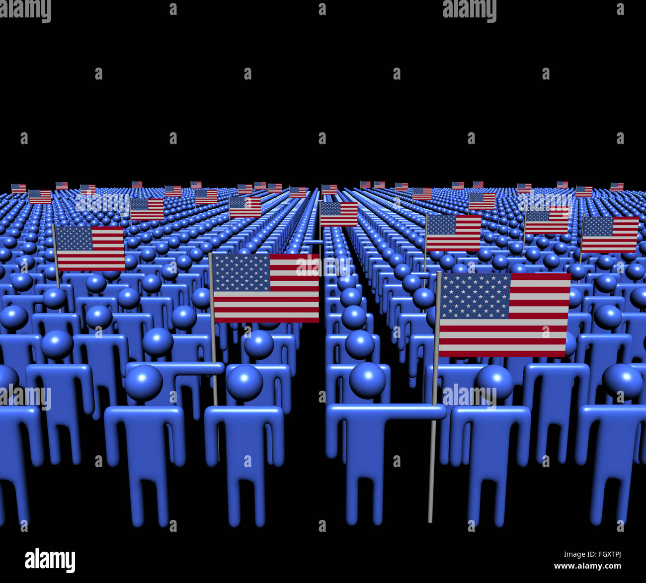American crowd flags hi-res stock photography and images - Alamy