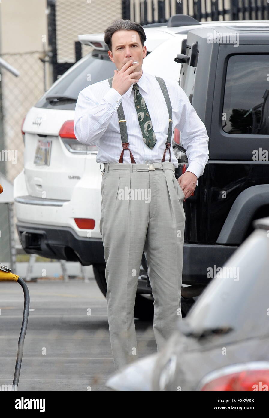 Actor Ben Affleck taking a smoke break on the set of 'Live By Night ...