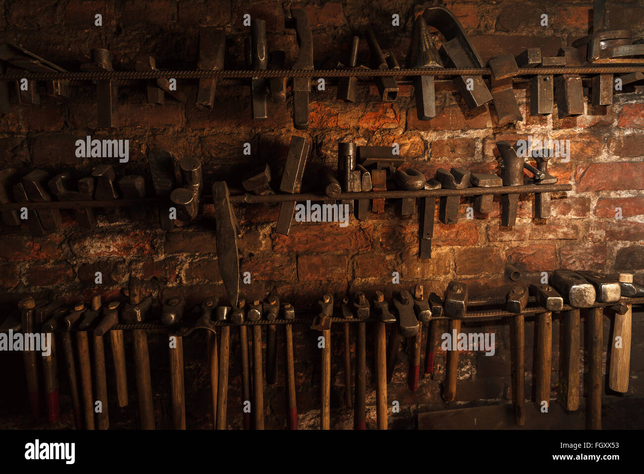 old blacksmith tools Stock Photo - Alamy
