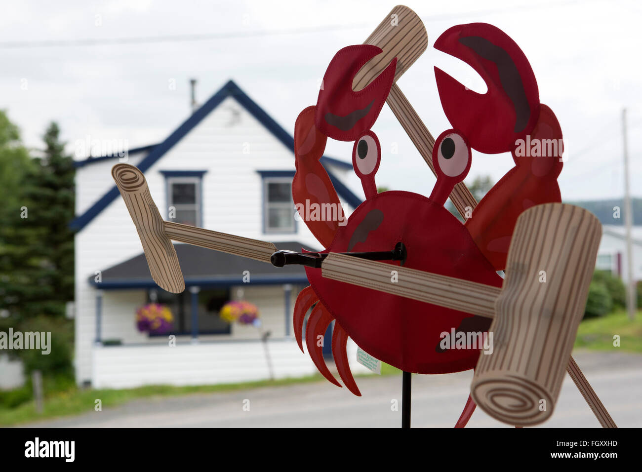 A crab-shaped windmill at Guysborough in Nova Scotia, Canada. The the ...