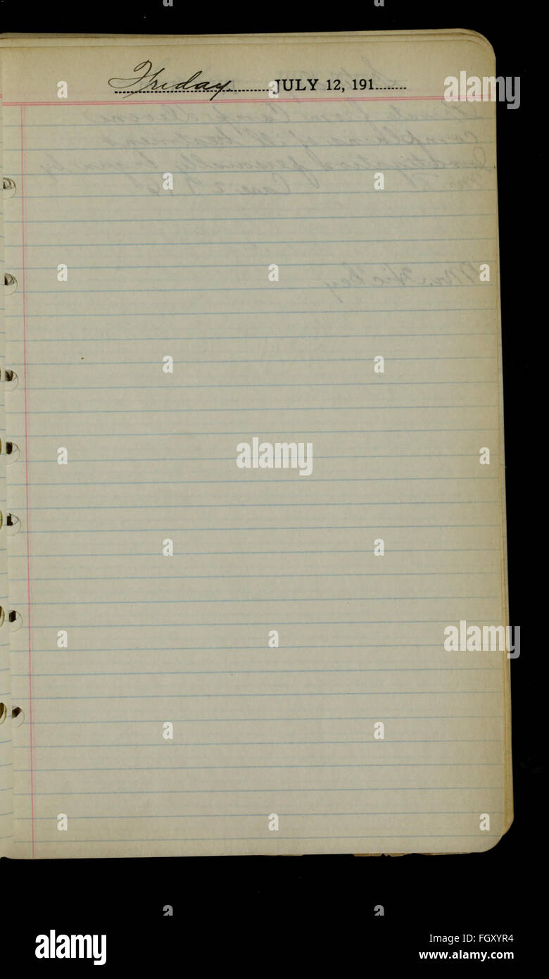 Alice Winifred O'Connor Professional Diaries, 1918 (1918 Stock Photo ...