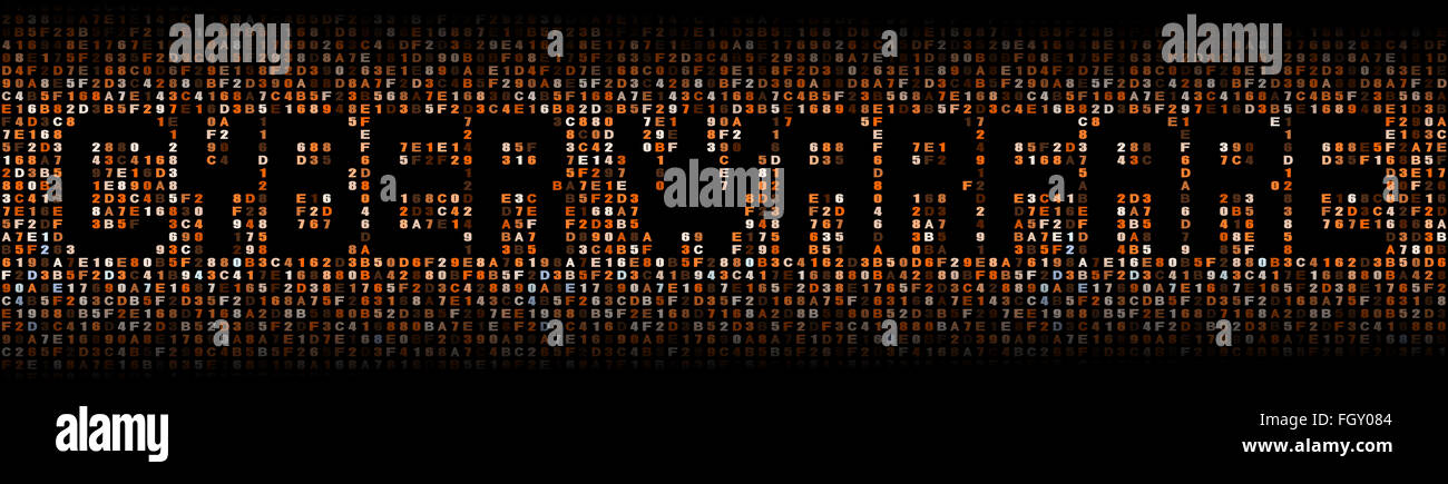 Cyber warfare text on hex code illustration Stock Photo - Alamy