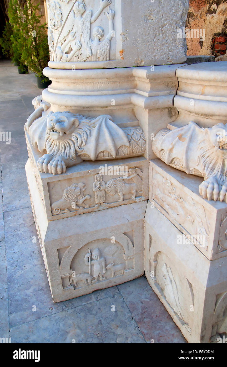 Stone Carving of a vampire bat in the Patriarchal Cathedral of St. Mary ...