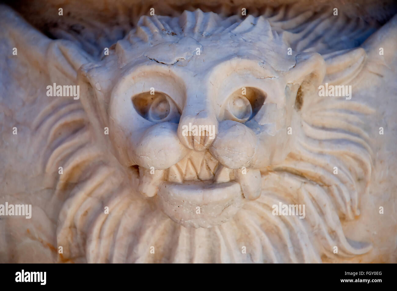 Stone Carving of a vampire bat in the Patriarchal Cathedral of St. Mary ...