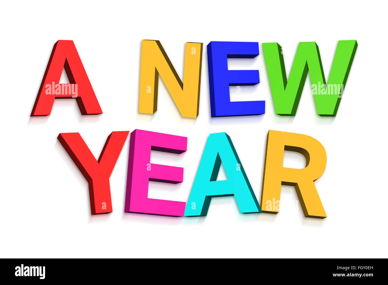 A new year in colourful letters Stock Photo - Alamy