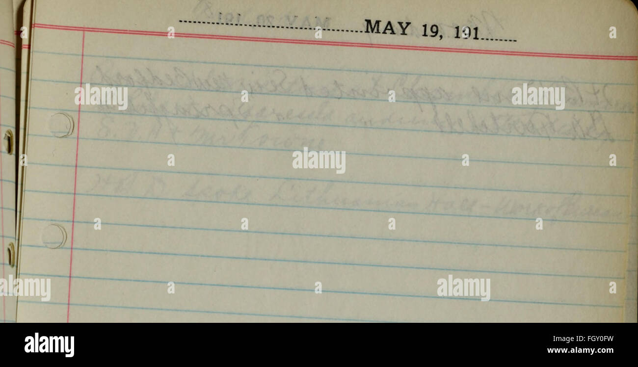 Alice Winifred O'Connor Professional Diaries, 1918 (1918 Stock Photo ...