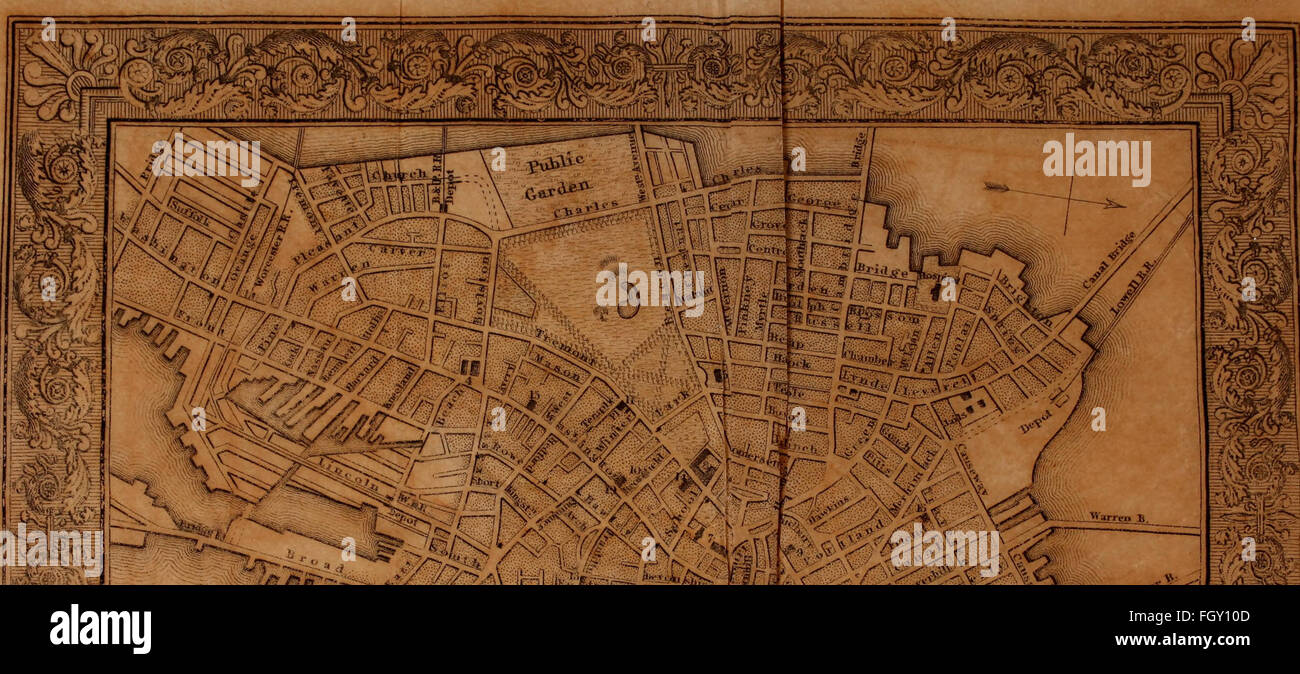 Map of boston 1838 hi-res stock photography and images - Alamy