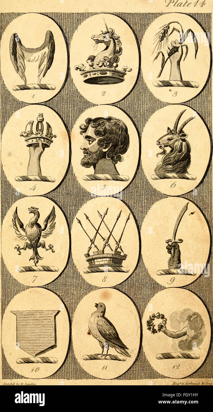 This 1817 work catalogs the crests and mottos of British and Irish ...