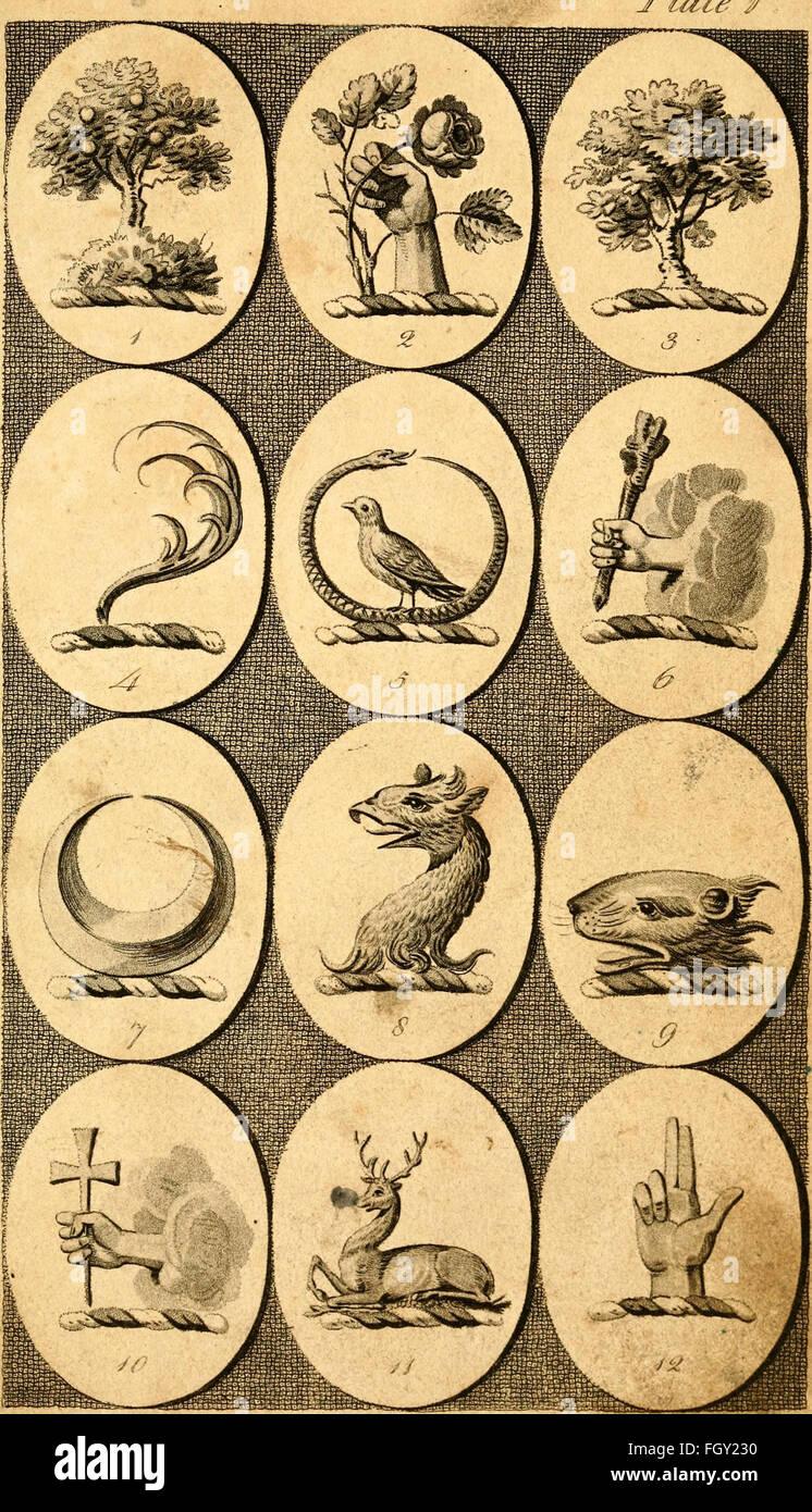 This book features a collection of crests and mottos from British and ...