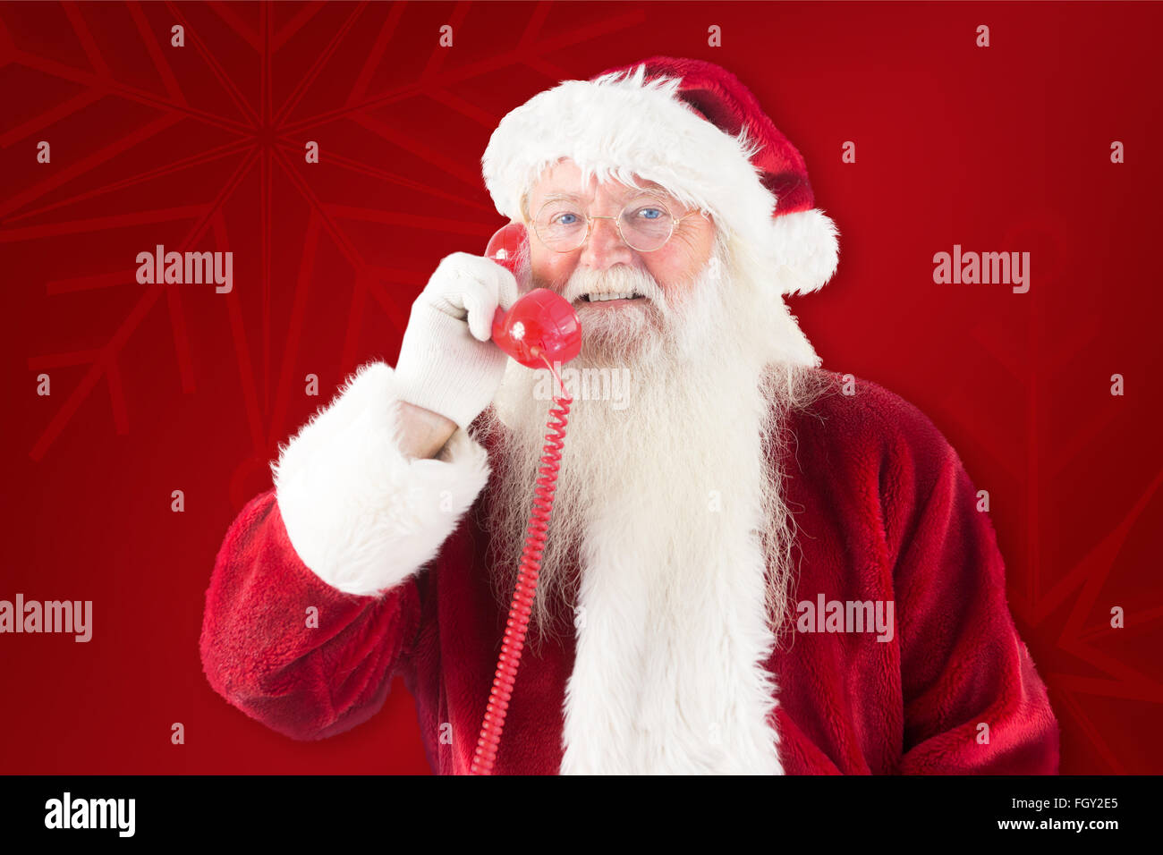 Composite image of santa claus on the phone Stock Photo - Alamy