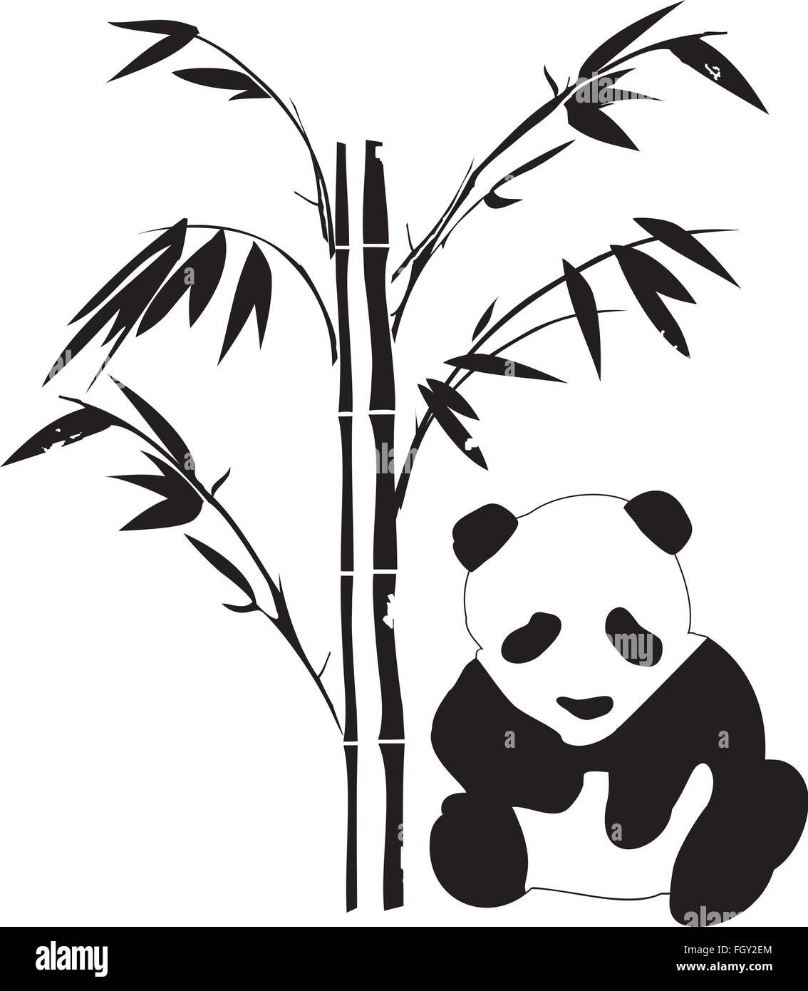 vector illustration of a panda bear isolated on white background Stock ...