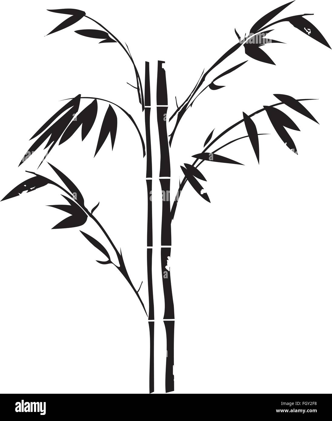 vector illustration of a grunge bamboo silhouette Stock Vector Image ...