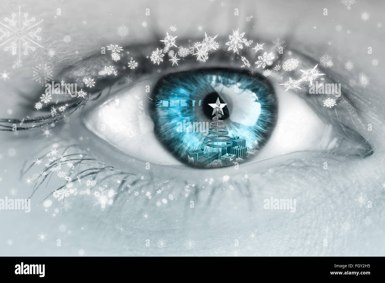 Composite image of close up of female eye Stock Photo - Alamy