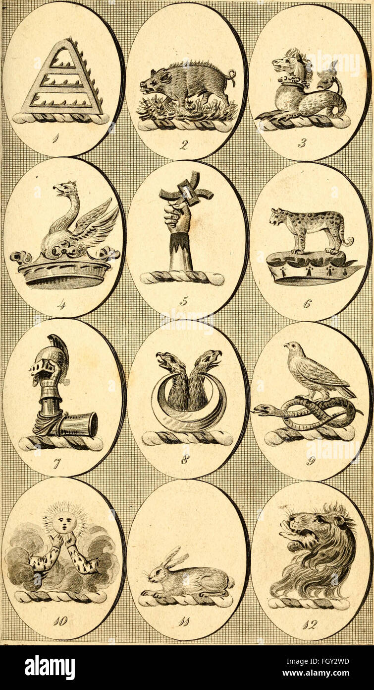 This 1817 work details the crests and mottos of the noble families of ...