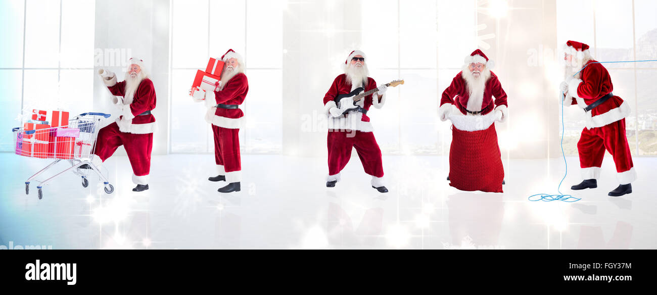 Composite image of different santas Stock Photo - Alamy