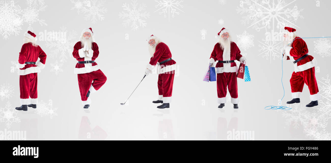 Composite image of different santas Stock Photo - Alamy