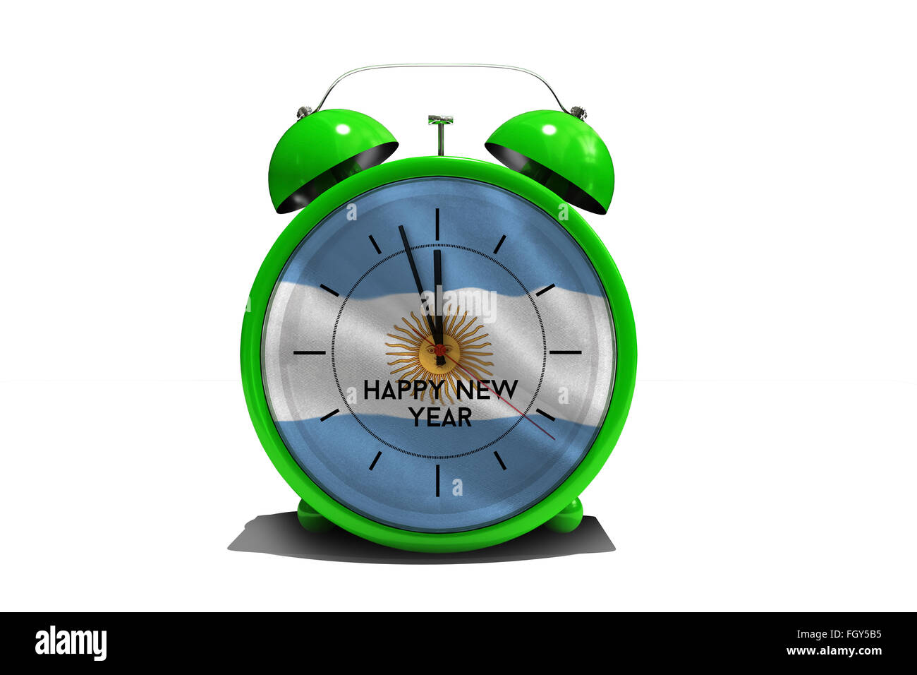 Alarm clock in green Cut Out Stock Images & Pictures - Alamy