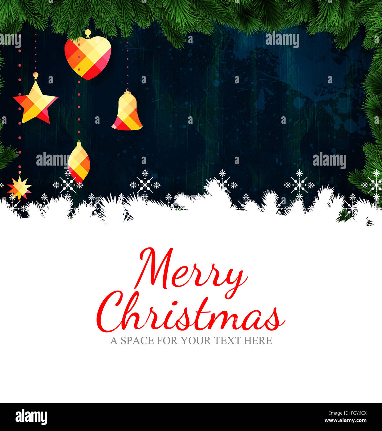 Merry Christmas message Stock Photo - Alamy