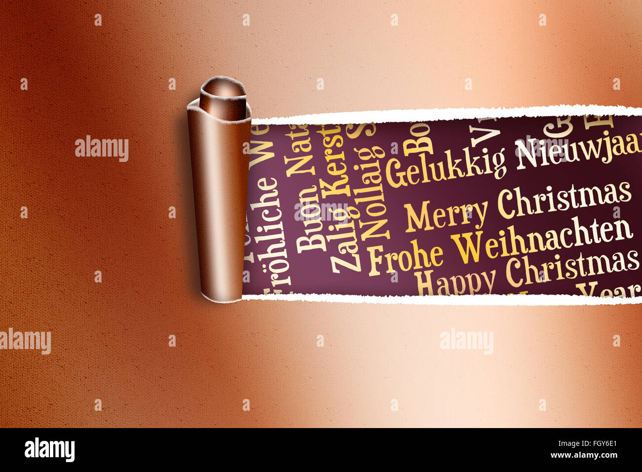 Composite image of rip in gold paper Stock Photo - Alamy
