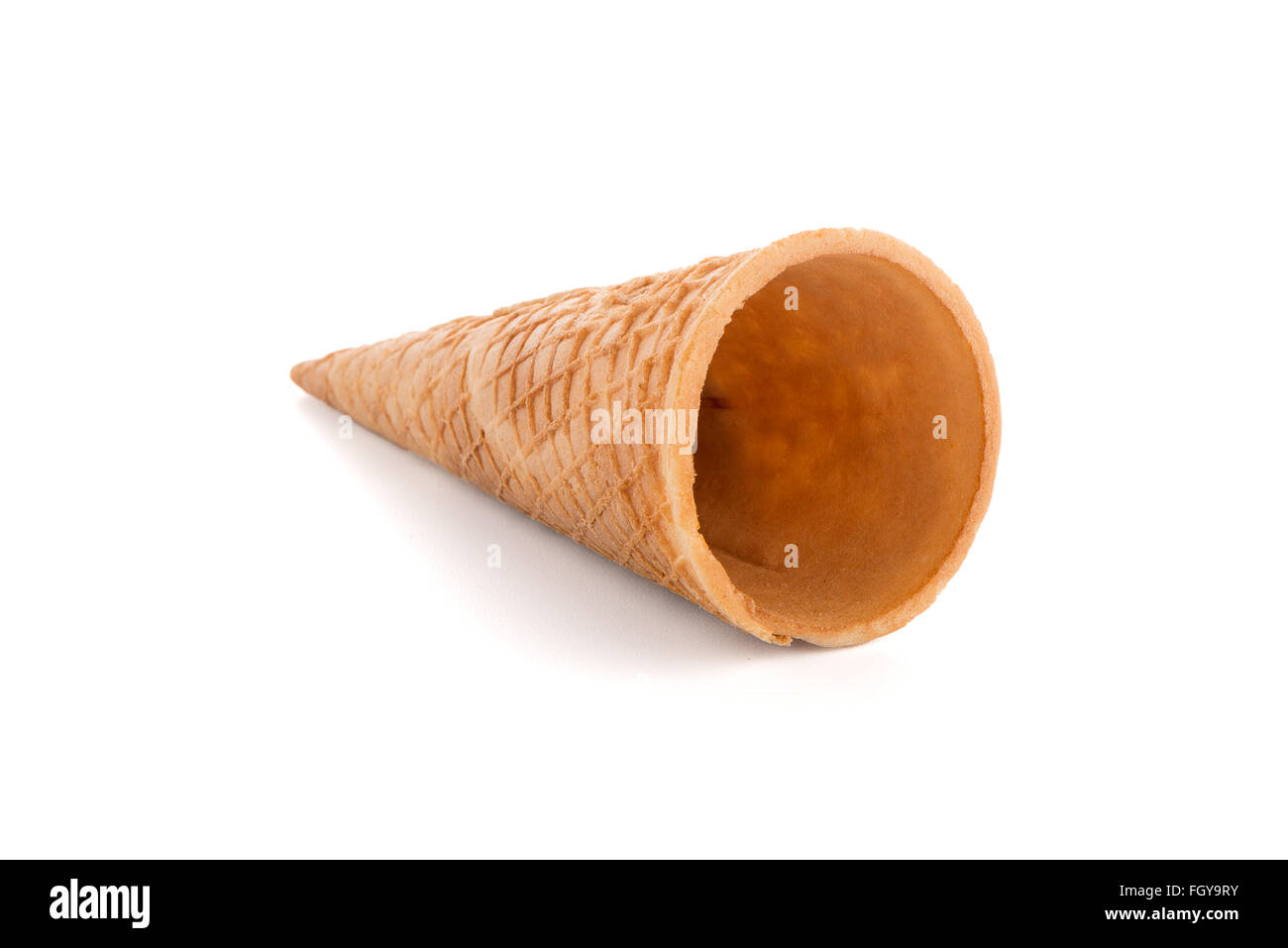 Wafer cone on white background Stock Photo - Alamy