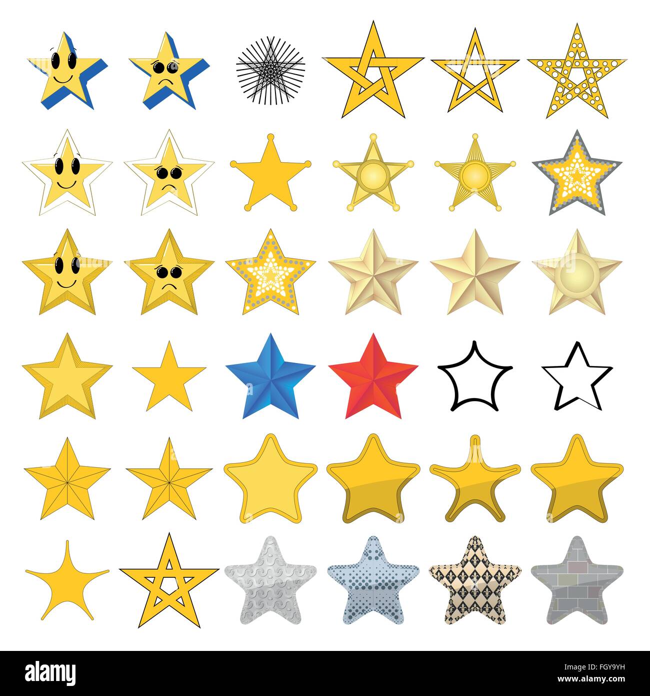Collection of different stars Stock Vector Image & Art - Alamy