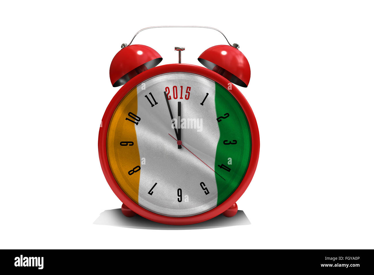 Digitally generated alarm clock in Cut Out Stock Images & Pictures - Alamy