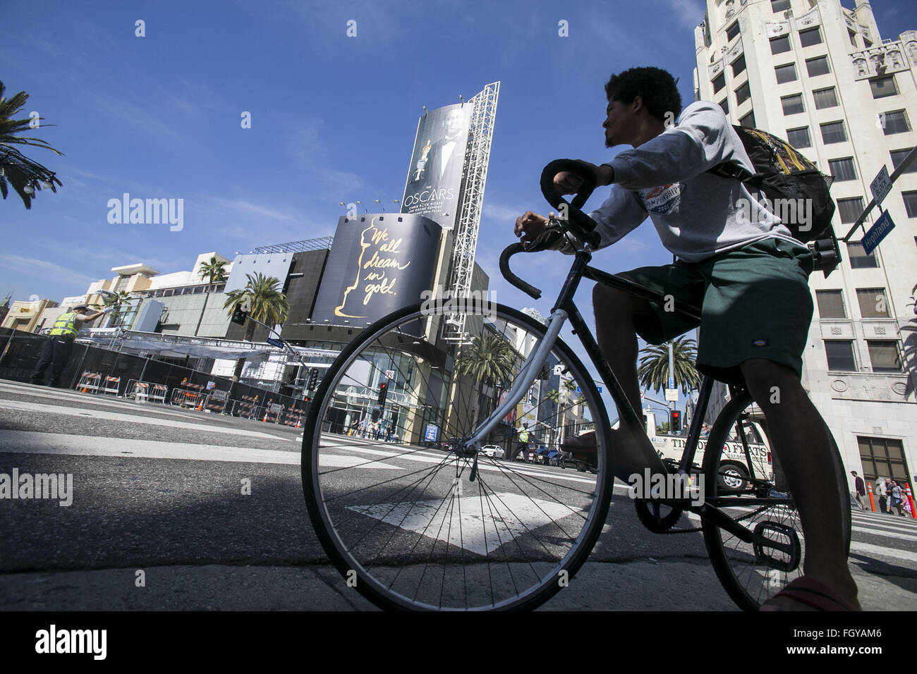 Los Angeles, California, USA. 22nd Feb, 2016. The Oscar posters are ...