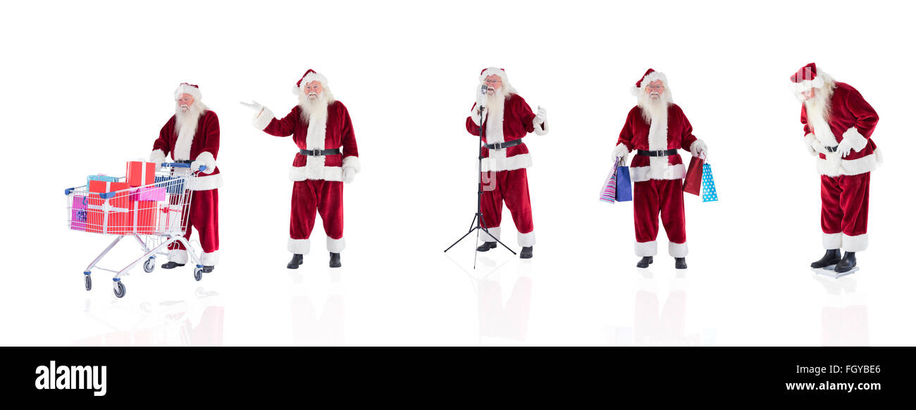 Composite image of different santas Stock Photo - Alamy